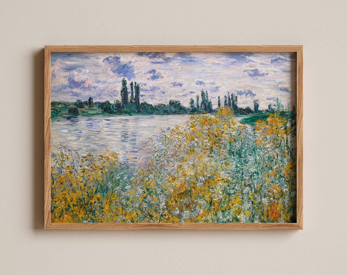 Claude Monet - Île Aux Fleurs Near Vétheuil, Impressionist Floral River ...
