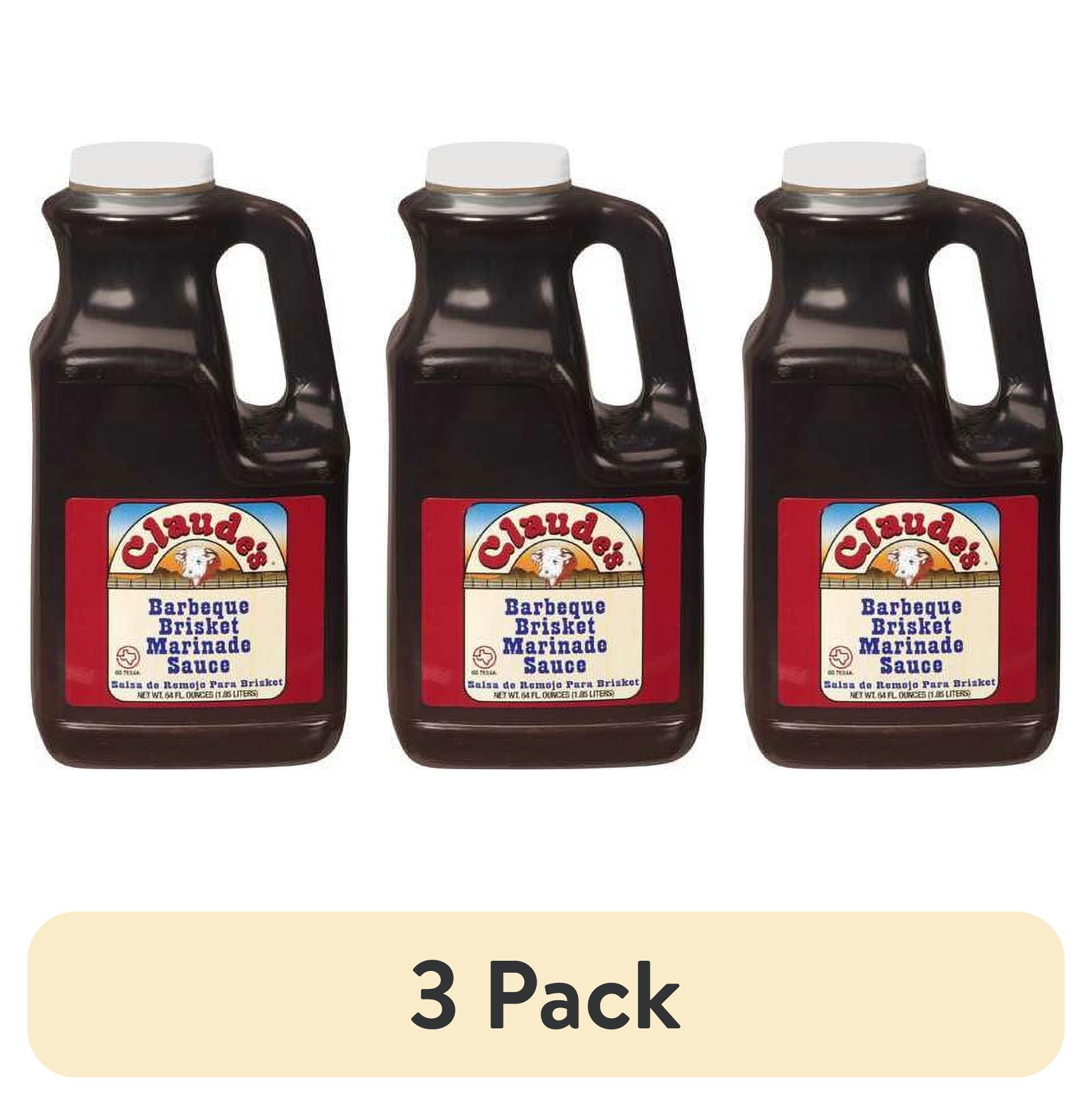 (3 pack) Claude's Barbeque Brisket Marinade Sauce, 64 fl oz Bottle ...