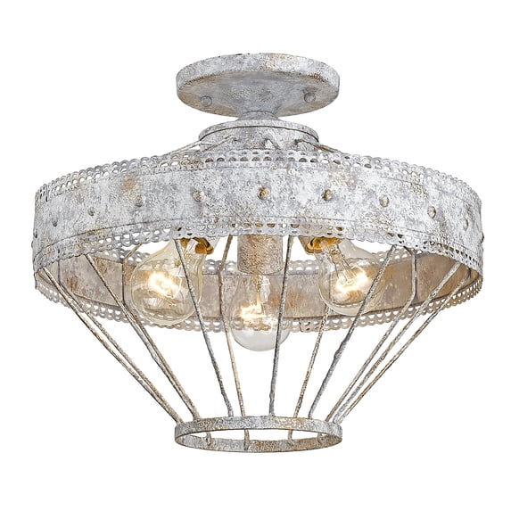 Claudet Rustic Gray Semi-Flush with Gray Shade - Walmart.com