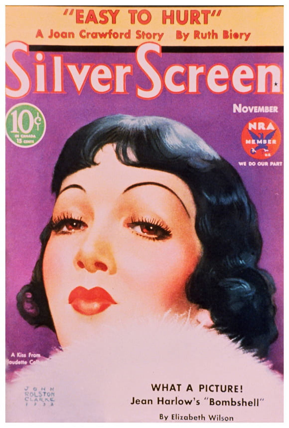 Claudette Colbert POSTER (27x40) (1934) (Silver Screen Magazine Cover ...