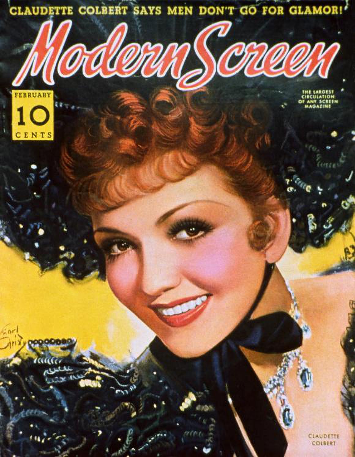 Claudette Colbert - movie POSTER (Modern Screen Magazine Cover 's Style ...