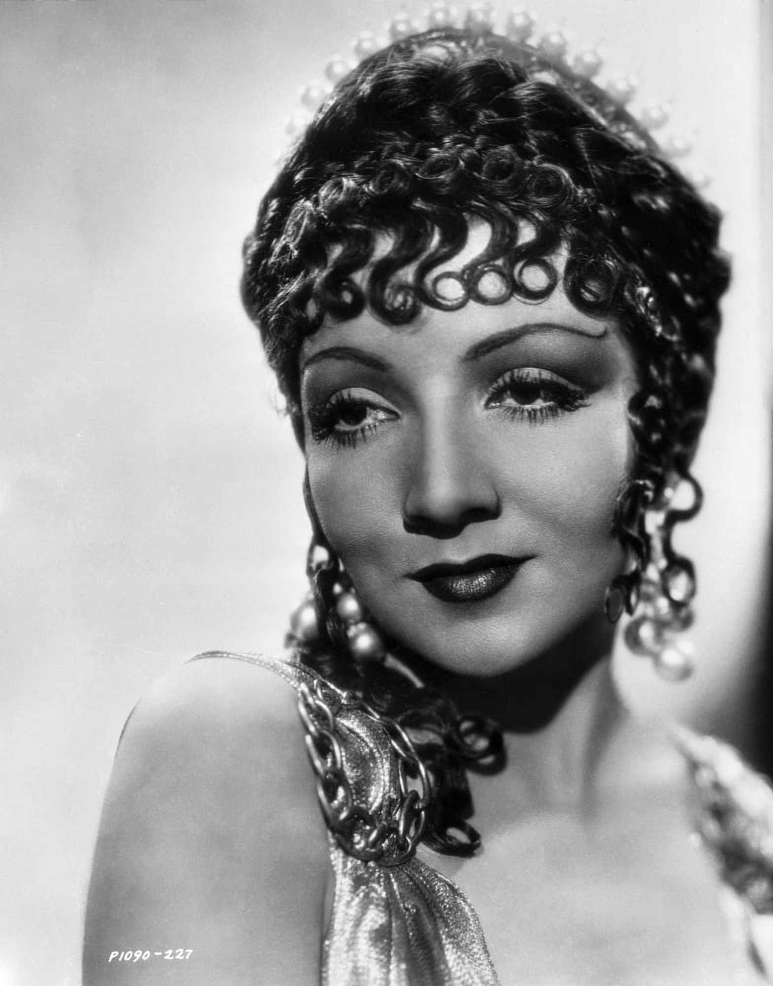 Claudette Colbert smiling in Close Up Portrait with Headdress Photo ...