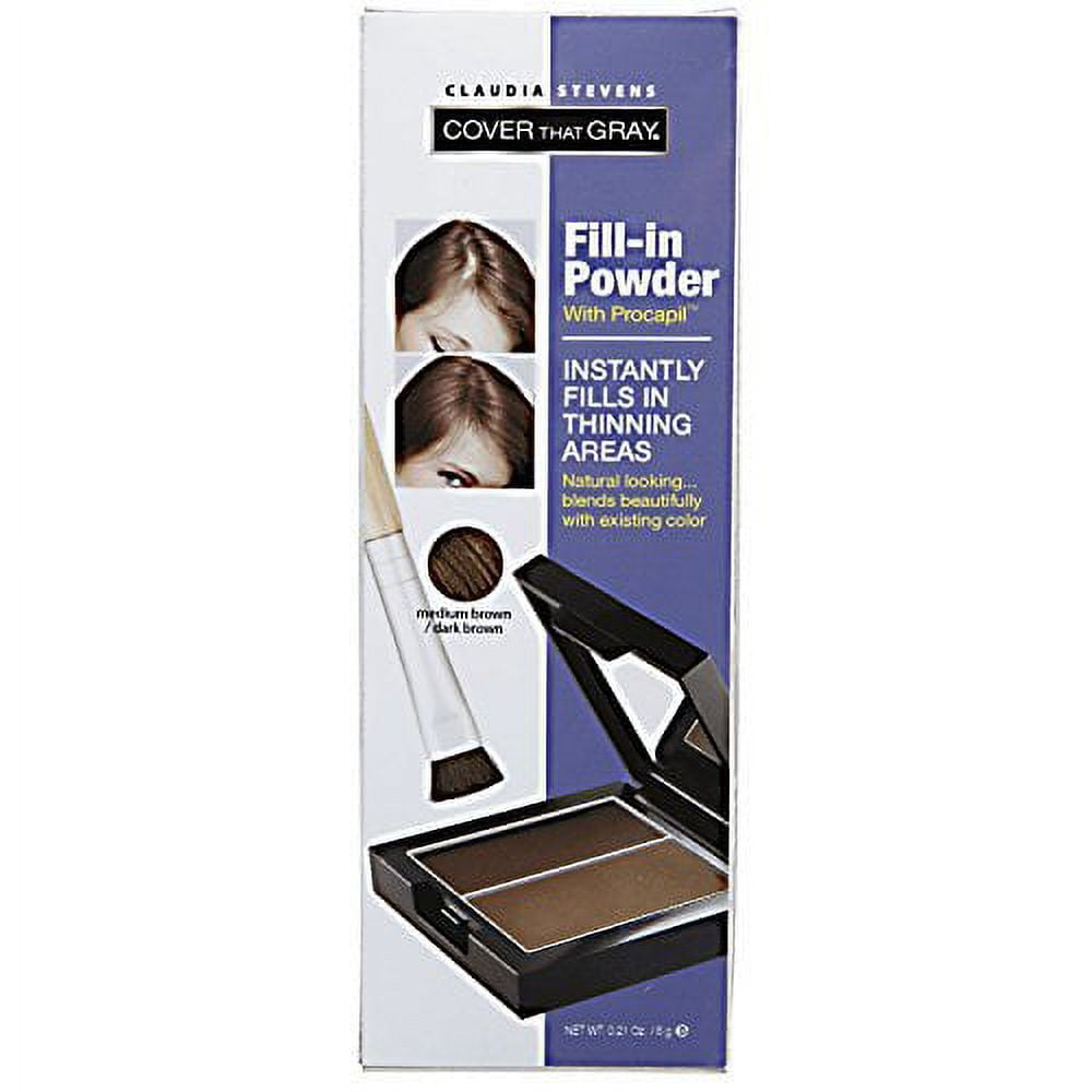 Claudia Stevens Cover That Gray Fill-In Powder - Medium Brown - Walmart.com