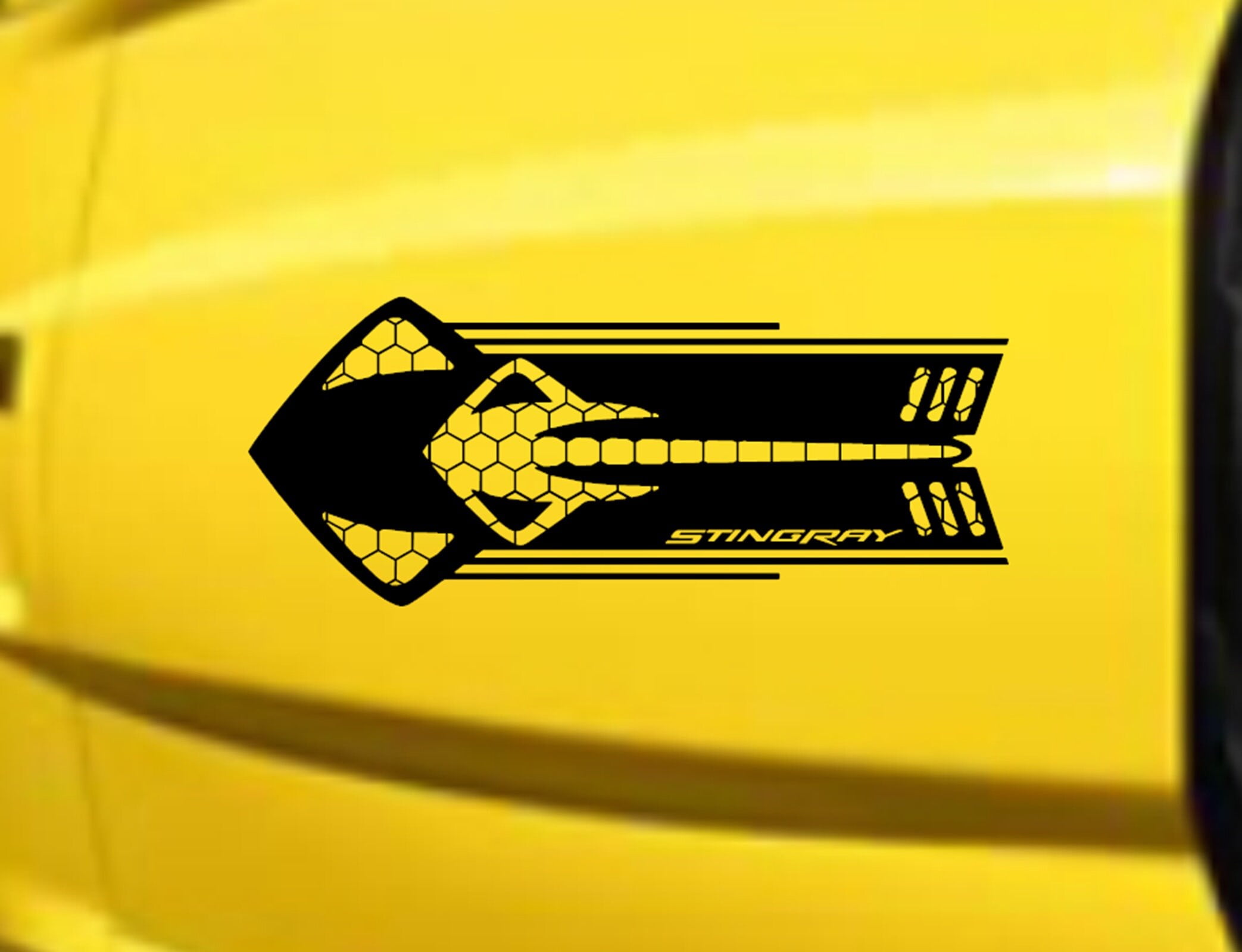 Clausen's World Design STINGRAY HONEYCOMB Hood Vinyl Decal 3 sizes ...