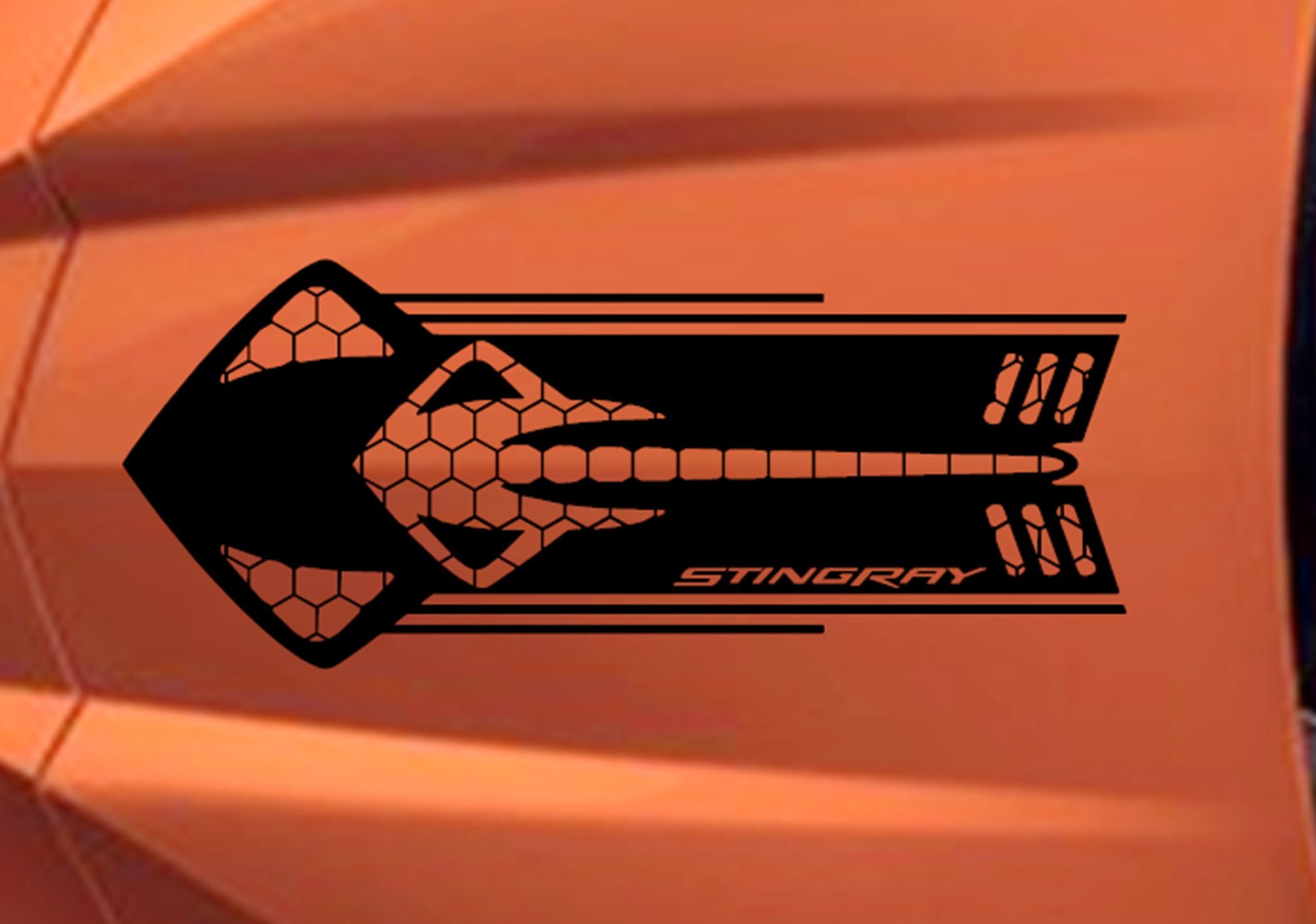 Clausen's World Design STINGRAY HONEYCOMB Hood Vinyl Decal 3 sizes ...