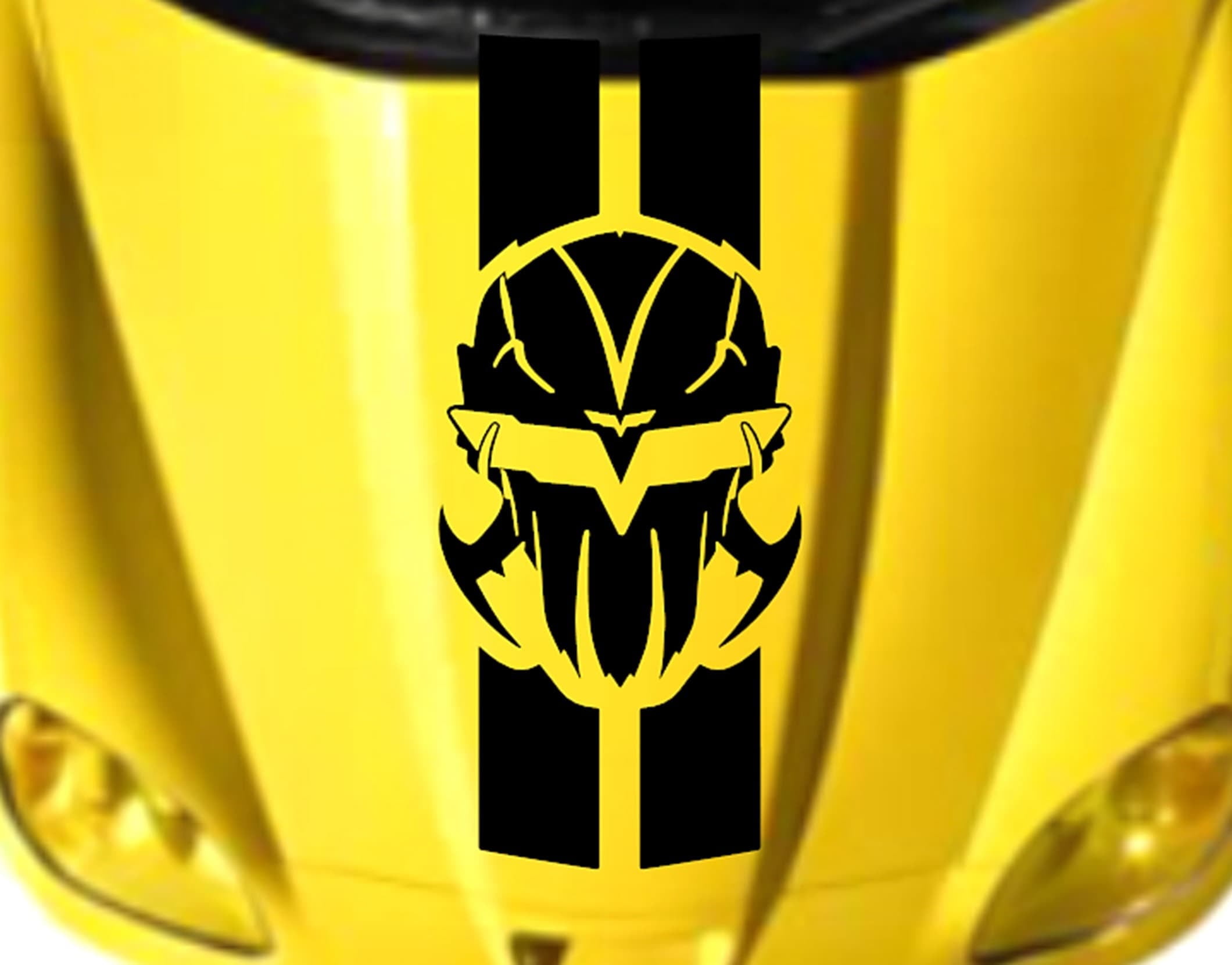 Clausen's World Design VETTATOR SKULL Hood 2 Stripes Vinyl Decal ...