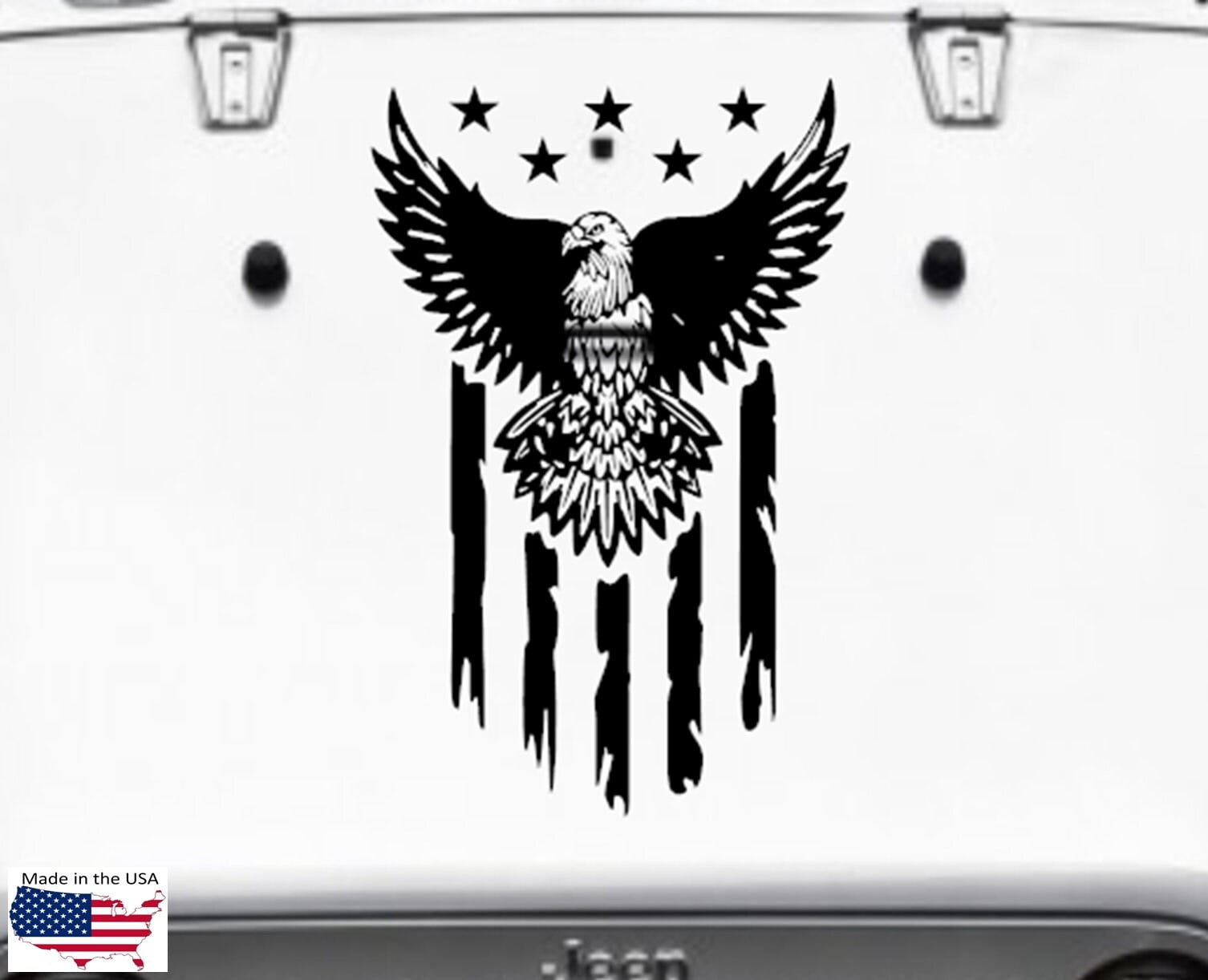 Clausen's World Flying EAGLE American Flag Hood vinyl Decal 21" x 33 ...