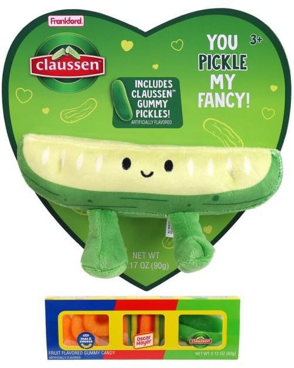 Claussen Valentine's Day Heart MSF2 Box with Pickle Plush Toy and Gummy Pickles Plus Kraft Gummy ...