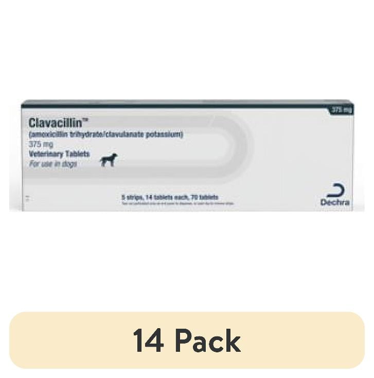(14 pack) Clavacillin Tablets, for Dogs and Cats, 375mg - Walmart.com