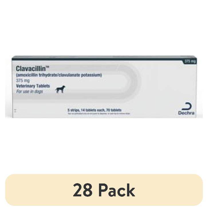(28 pack) Clavacillin Tablets, for Dogs and Cats, 375mg - Walmart.com