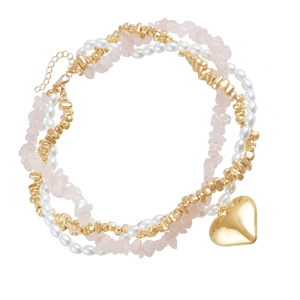 Clavicle Chain Heart Necklace Alloy Texture Multifuntional Neck Chain ...