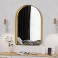 PAIHOME Arched Mirror with Metal Frame, 20" x 30" Gold Vanity Mirror ...