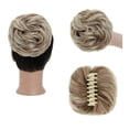 Claw Clip Messy Hair Bun Scrunchie Wavy Curly Chignon Hair Extensions ...
