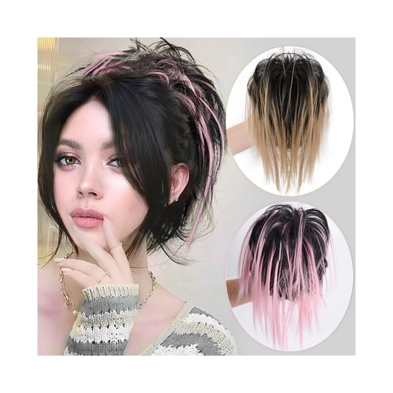 Claw Clip Messy Hair Bun Tousled Updo Messy Hair Scrunchies Synthetic ...