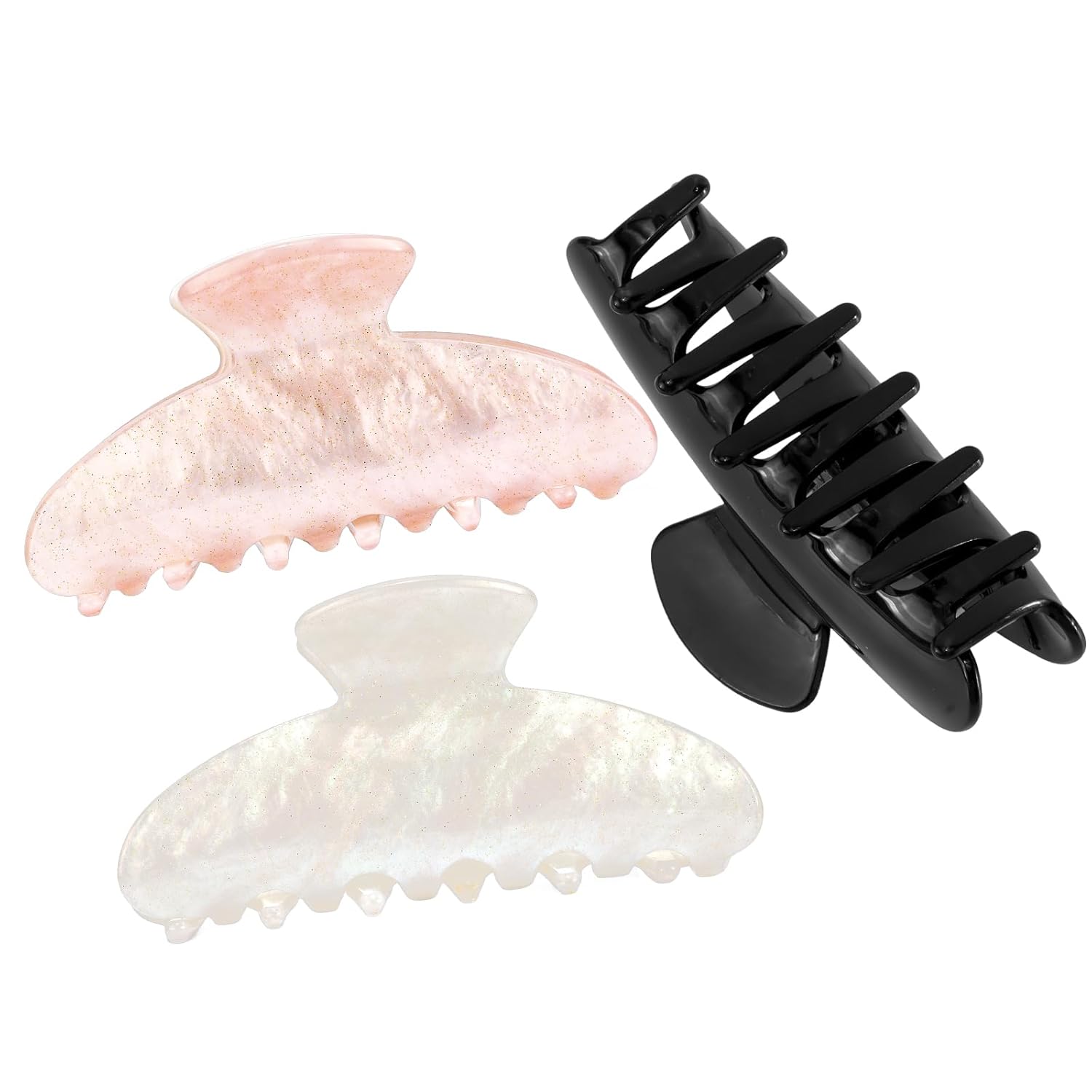 Claw Clips for Women 3Pcs, Acrylic Claw Clips Non-slip, Large Hair ...
