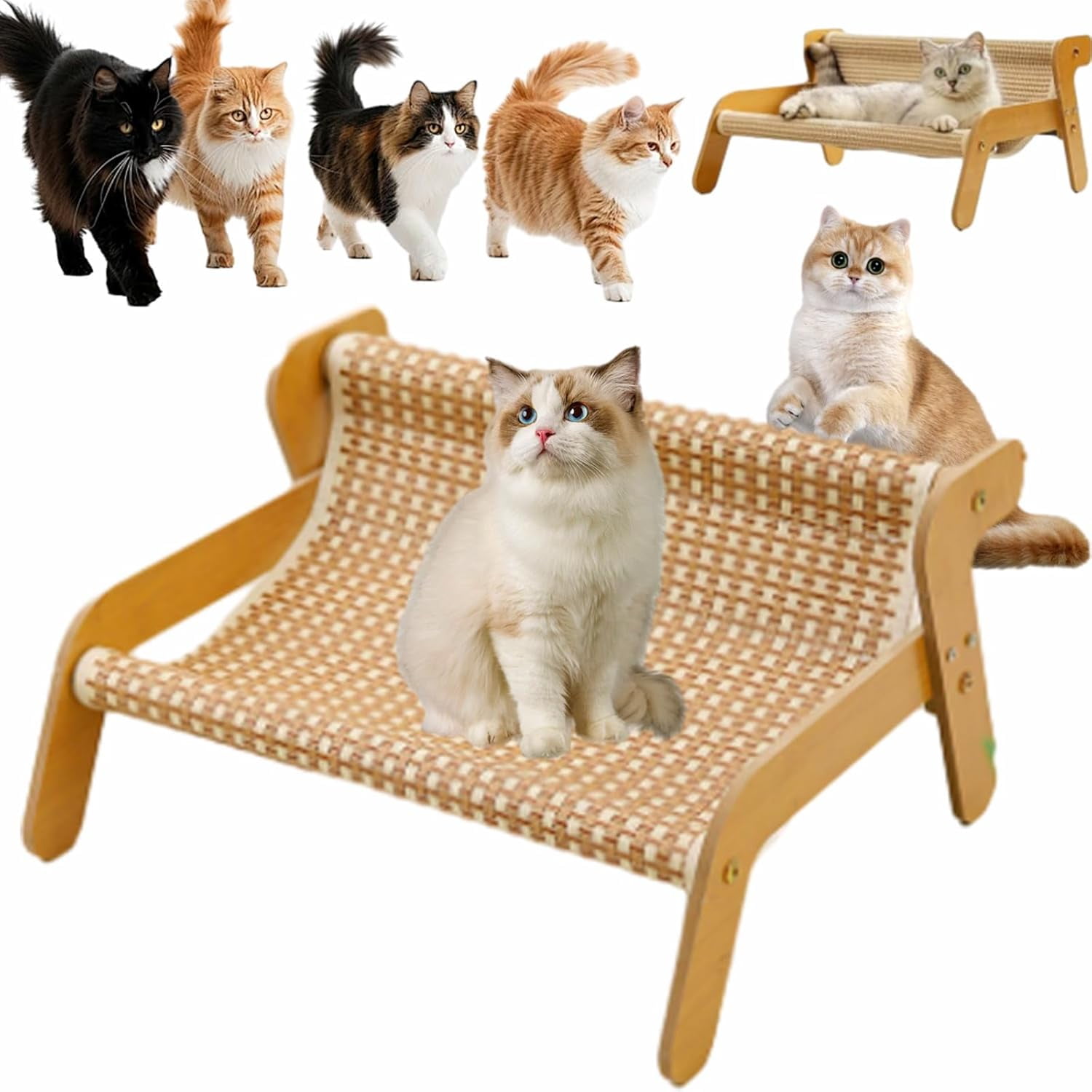 The Claw Lounge, 2-in-1 Cat Scratch Pad and Lounger, Rocking Cat ...