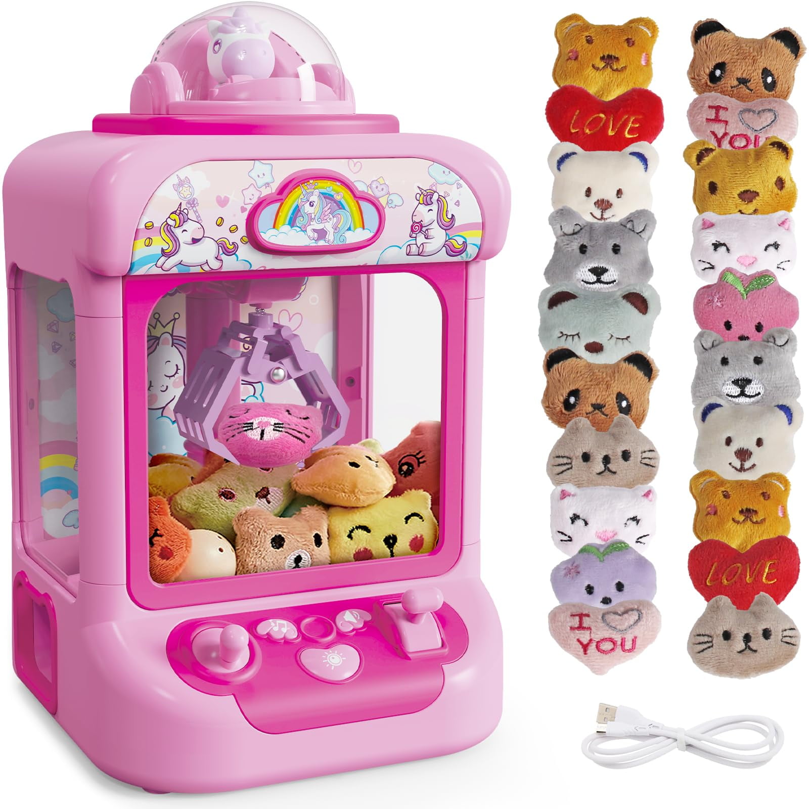 Claw Machine For Kids, Mini Vending Machine Girls Unicorn Toys, Candy ...