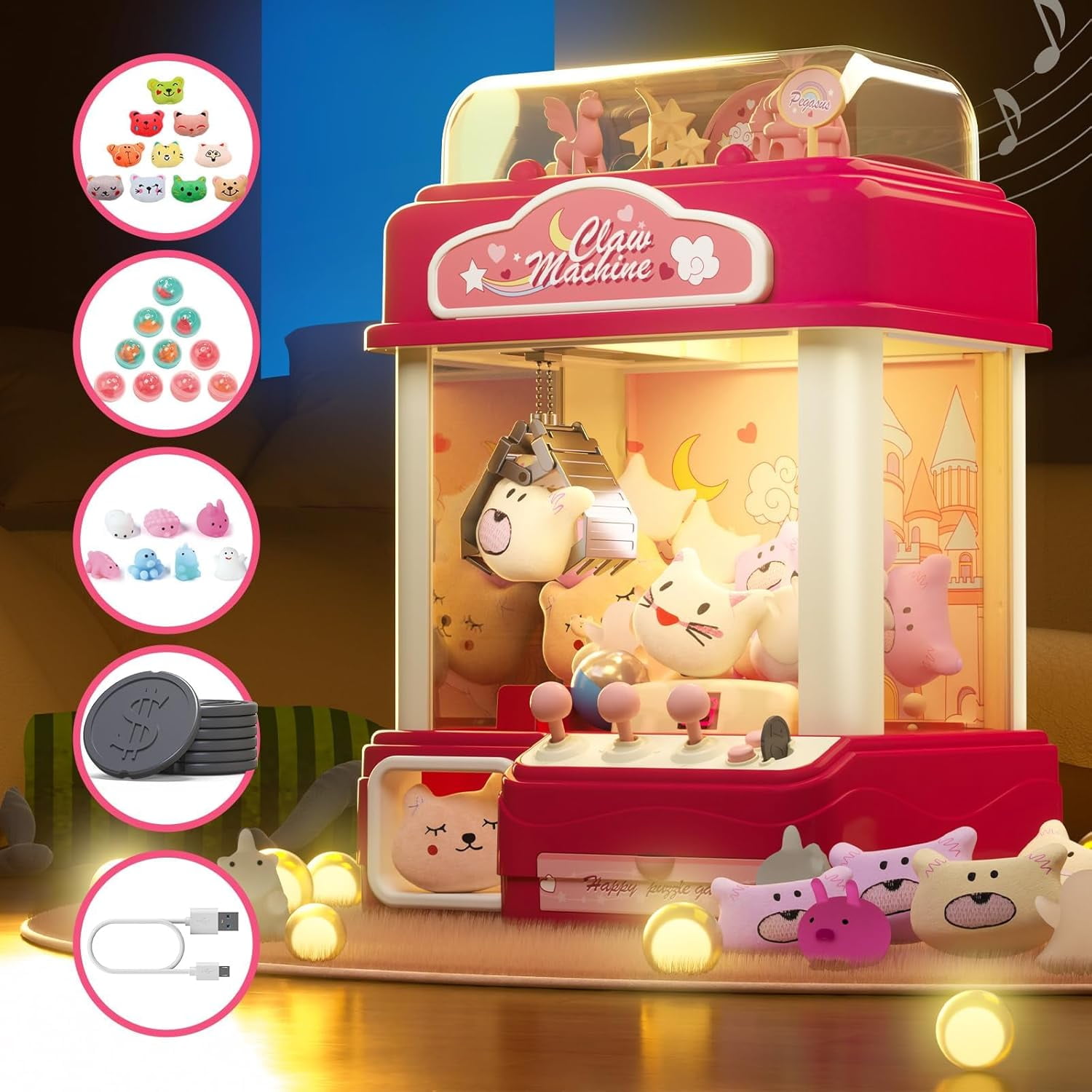 Claw Machines for Kids Adults 15” with Sound Light, Vending Machine ...