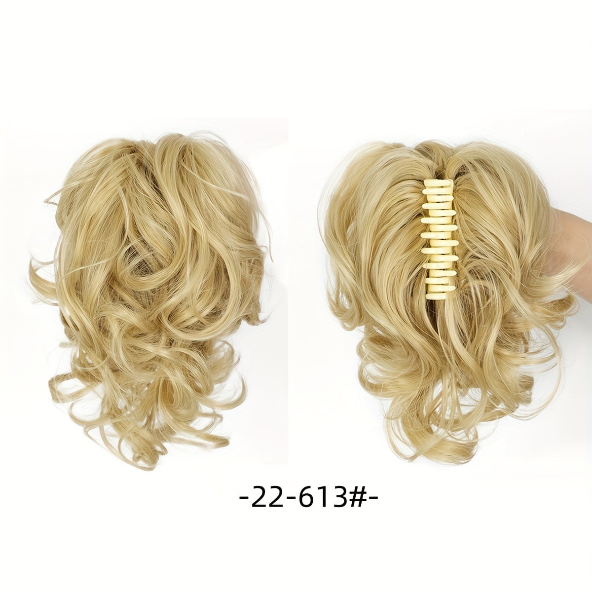 Claw Ponytail Short Curly Wavy Ponytail Extensions Synthetic Clip In ...