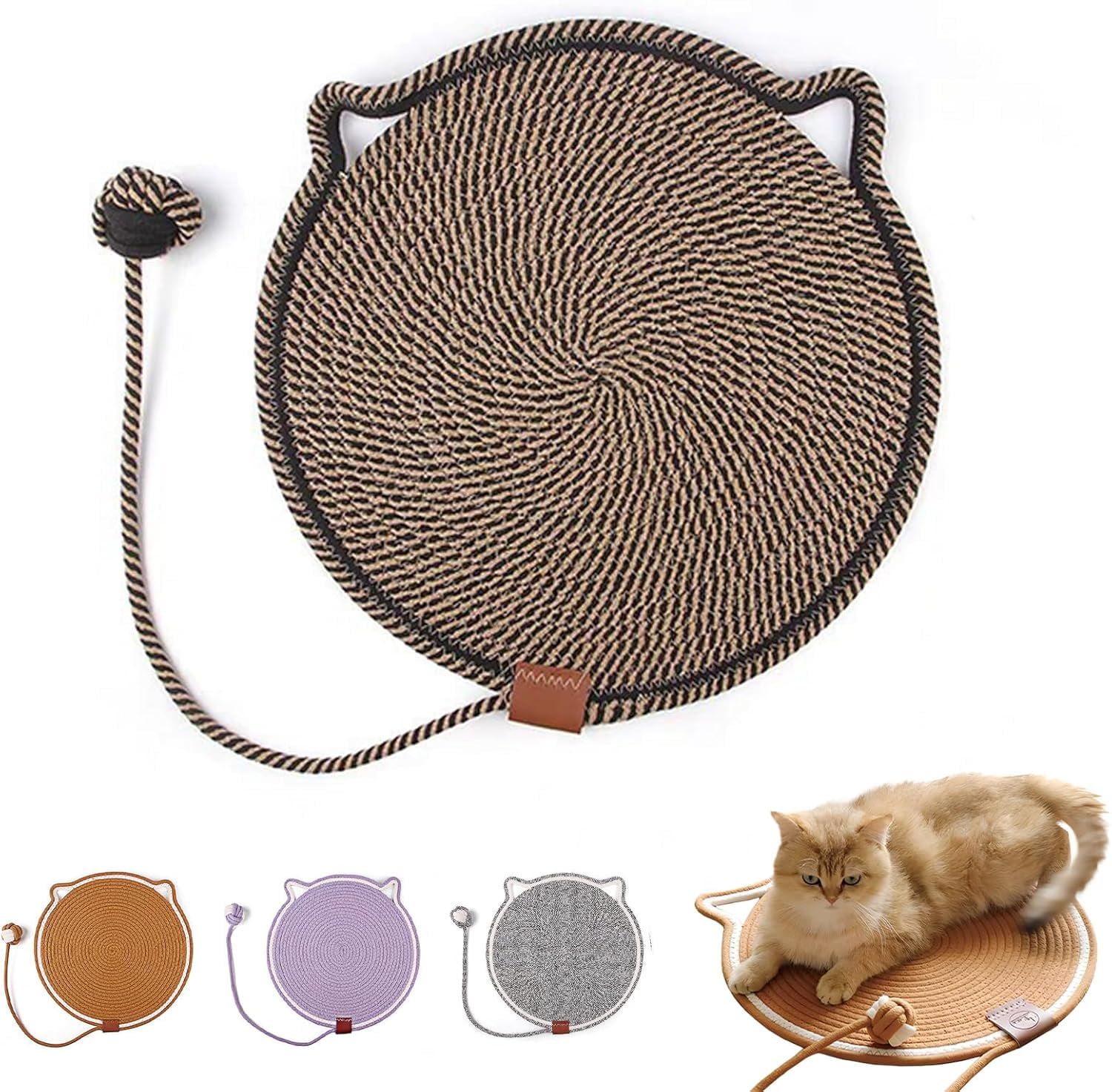 ClawLoom Dual Scratching Pad, Natural Cotton Rope Cat Scratching Mat ...