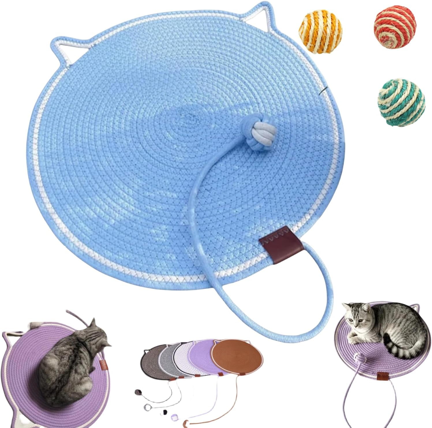 ClawLoom Dual Scratching Pad, Natural Cotton Rope Cat Scratching Mat ...