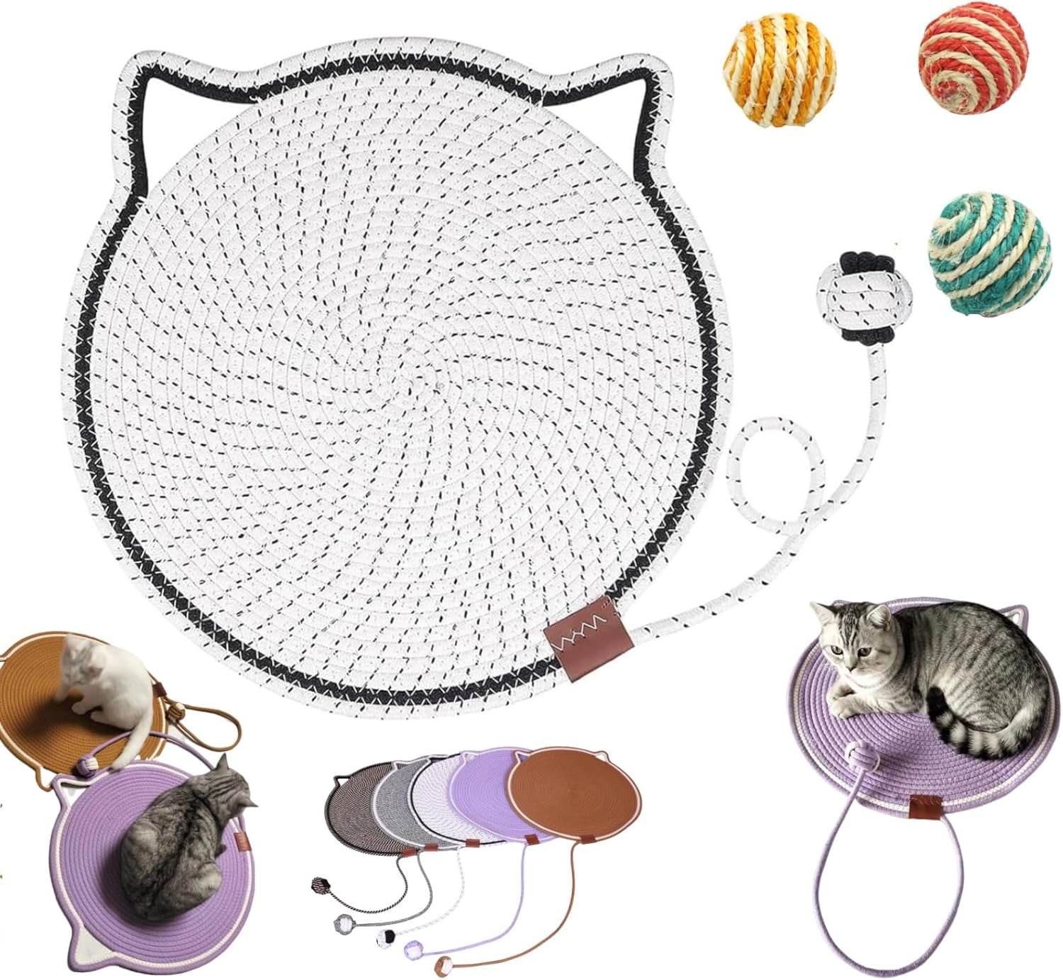 ClawLoom Dual Scratching Pad, Natural Cotton Rope Cat Scratching Mat ...
