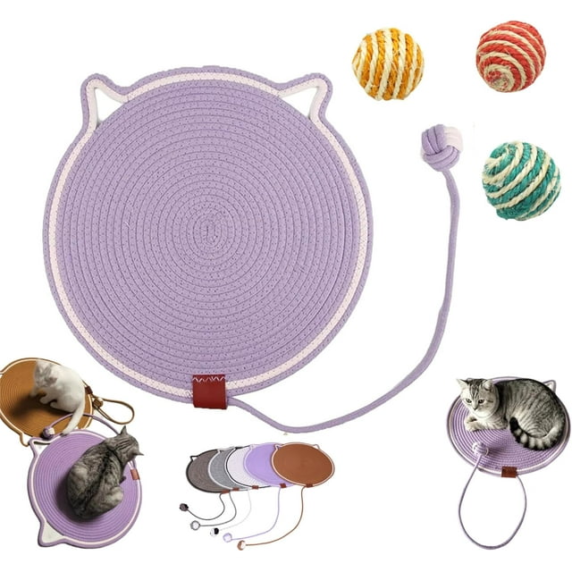 ClawLoom Dual Scratching Pad, Natural Cotton Rope Cat Scratching Mat ...