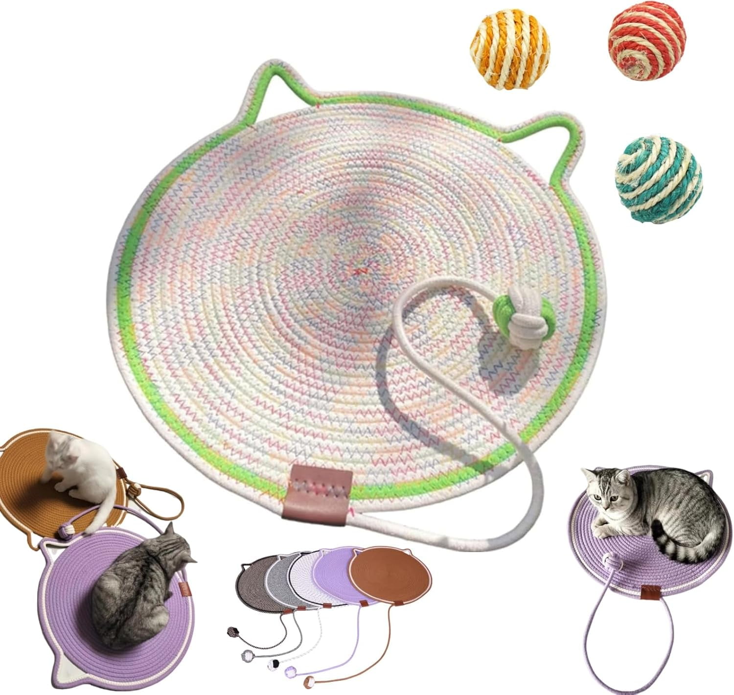 ClawLoom Dual Scratching Pad, Natural Cotton Rope Cat Scratching Mat ...