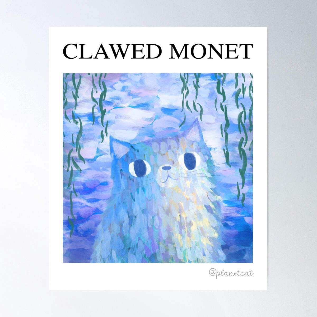 Clawed Monet Artist Cat Poster Wall Art, Modern Wall Decor For Living ...