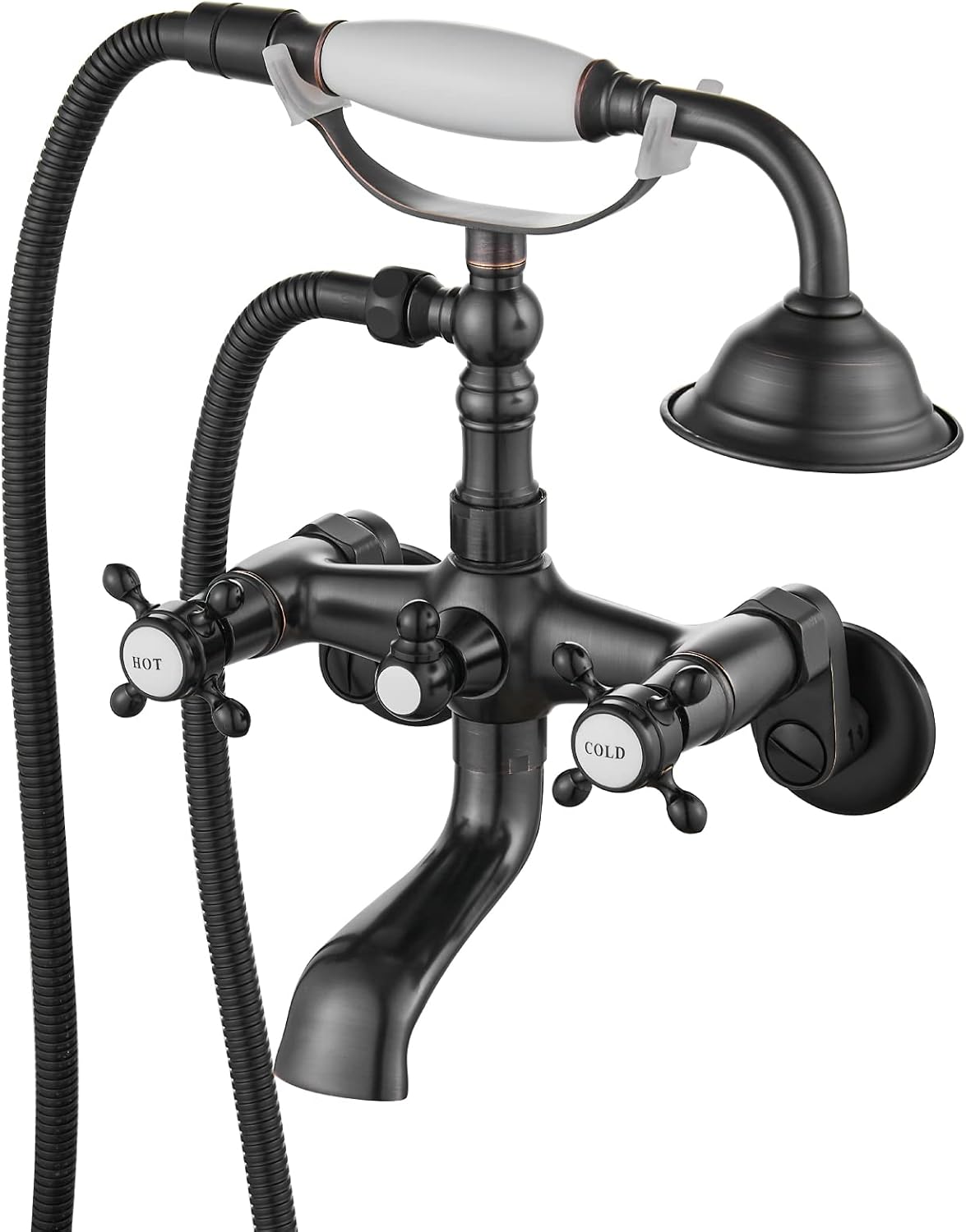 Clawfoot Bathtub Faucet Set with Hand Held Shower, Victorian Double ...