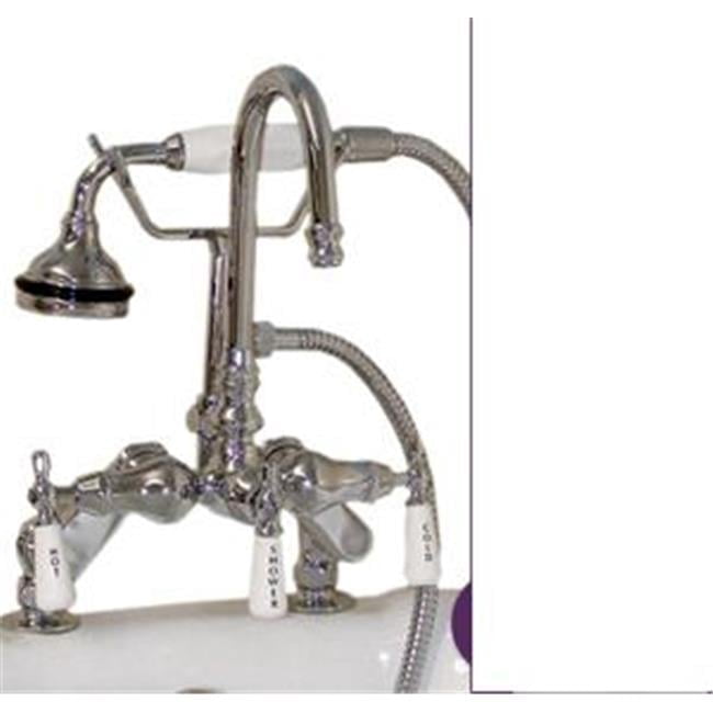 Clawfoot Tub Deck Mount Porcelain Lever English Telephone Brass Faucet ...