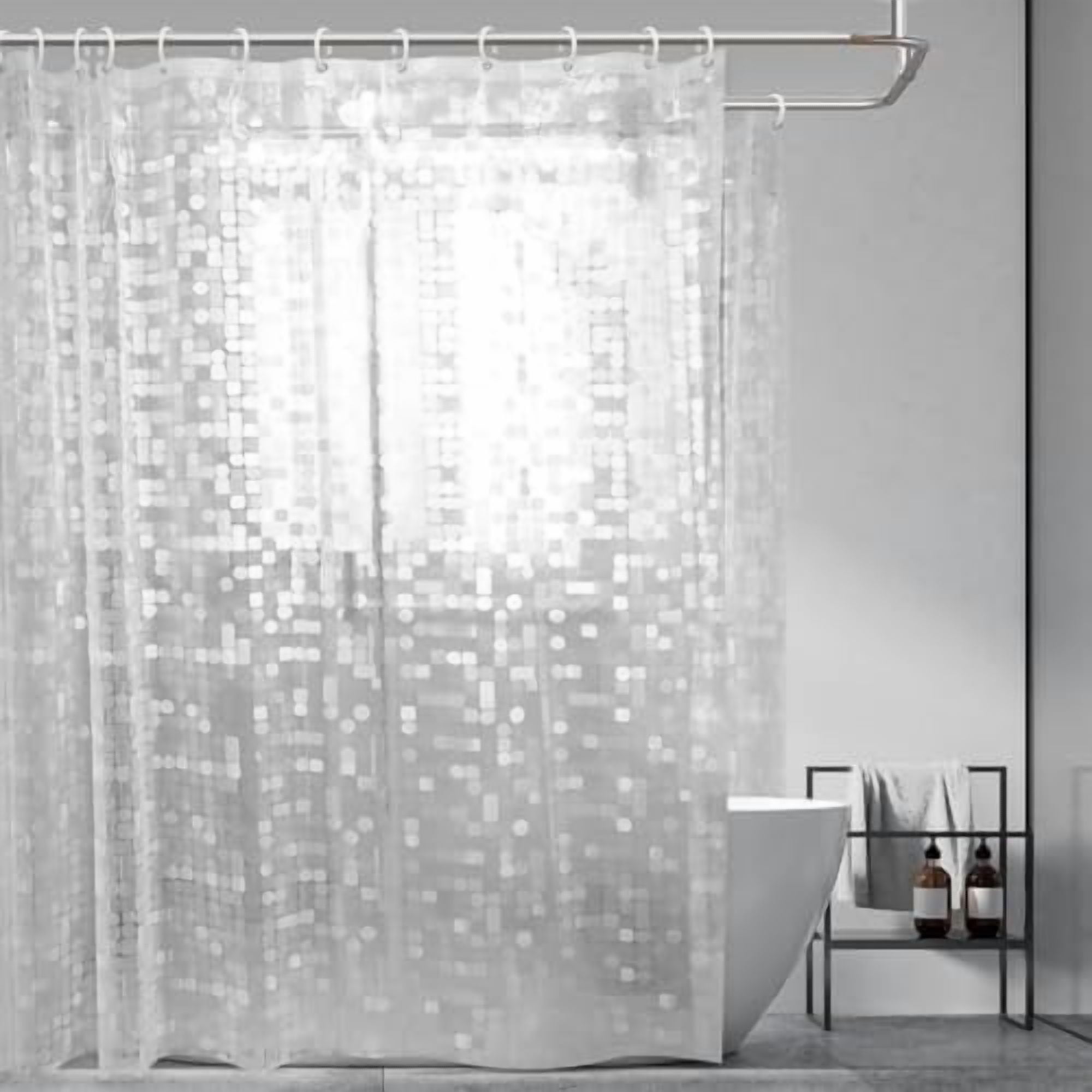 Clawfoot Tub Shower Curtain Wrap Around Round 180x70 Inch Clear Bathtub ...