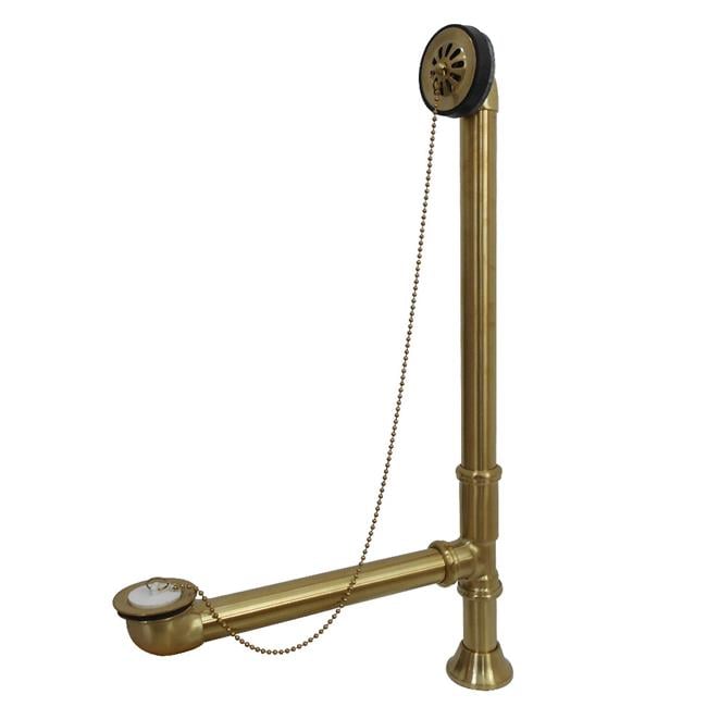 Clawfoot Tub Waste & Overflow Drain 20 Gauge Brushed Brass - Walmart.com