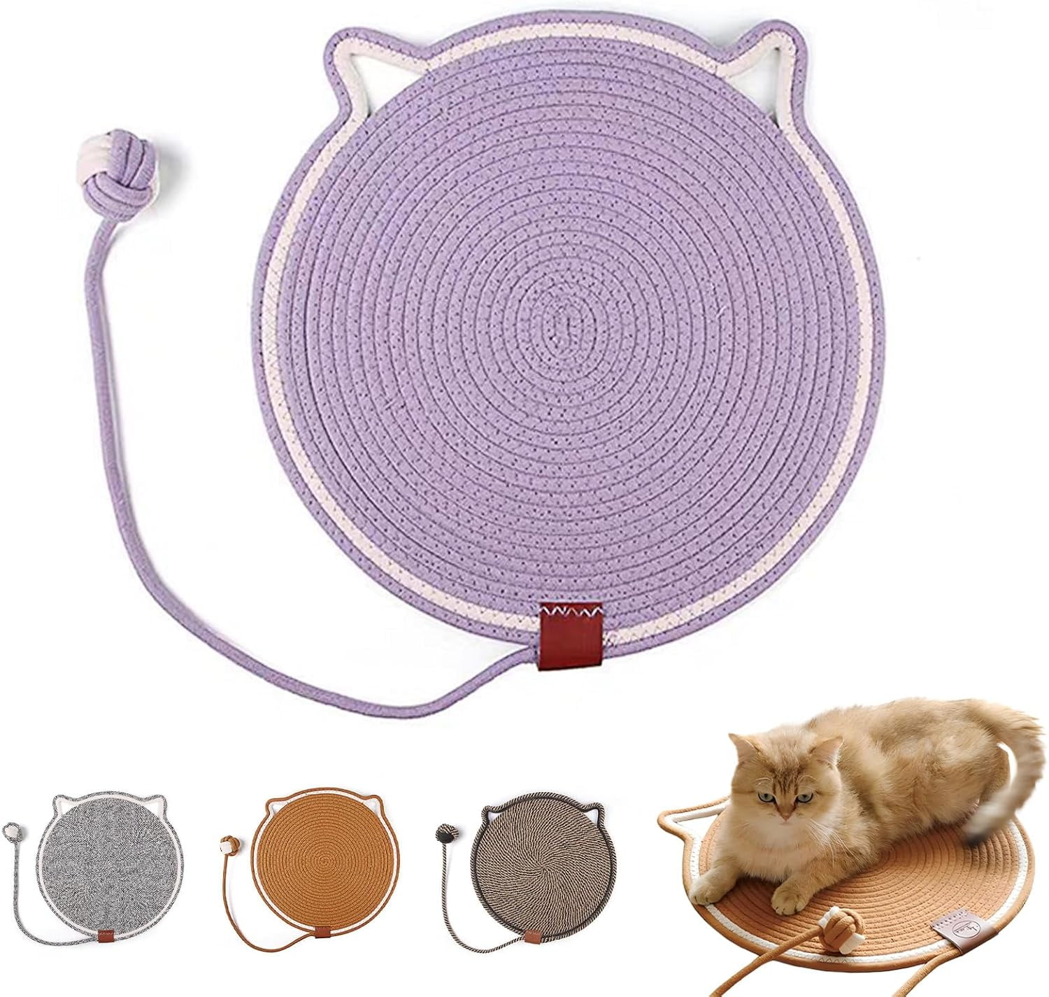 ClawLoom Dual Scratching Pad, Natural Cotton Rope Cat Scratching Mat ...