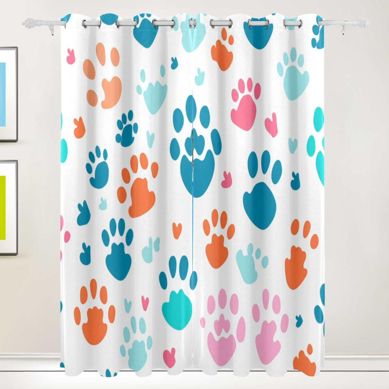 Claws Print Black Out Curtains 84 Inch Length Curtains for Sliding ...