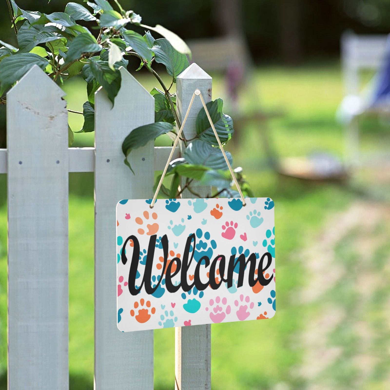 Claws Print Welcome Sign for Front Door Porch Wreath Door Sign Home ...