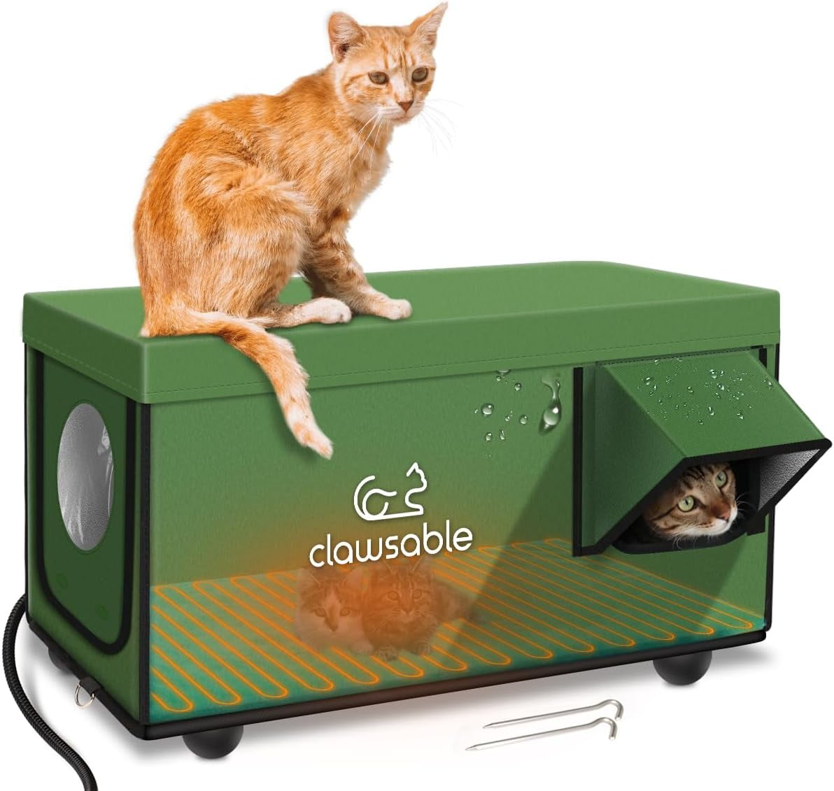 Clawsable Indestructible Heated Cat House for Outside Cats, Extremely ...