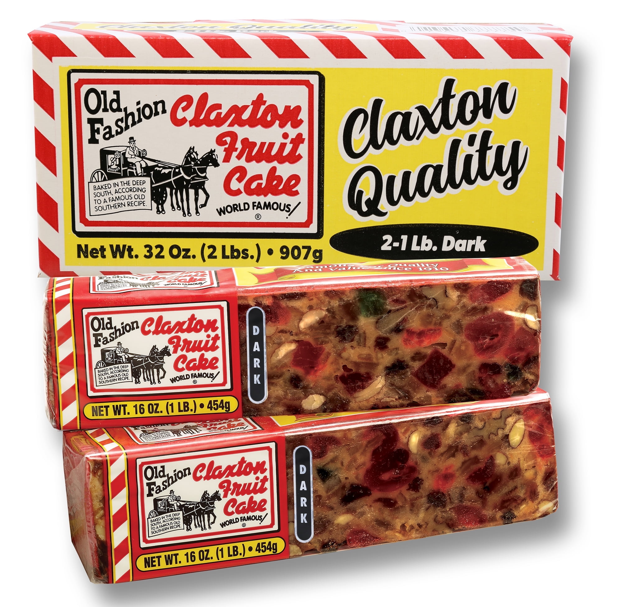 Claxton Fruit Cake - 2-1 Lb. Dark Recipe - Individually Wrapped and ...