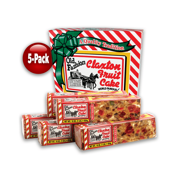 Claxton Fruit Cake, 5-1 Lb. Regular Recipe, Individually Wrapped ...