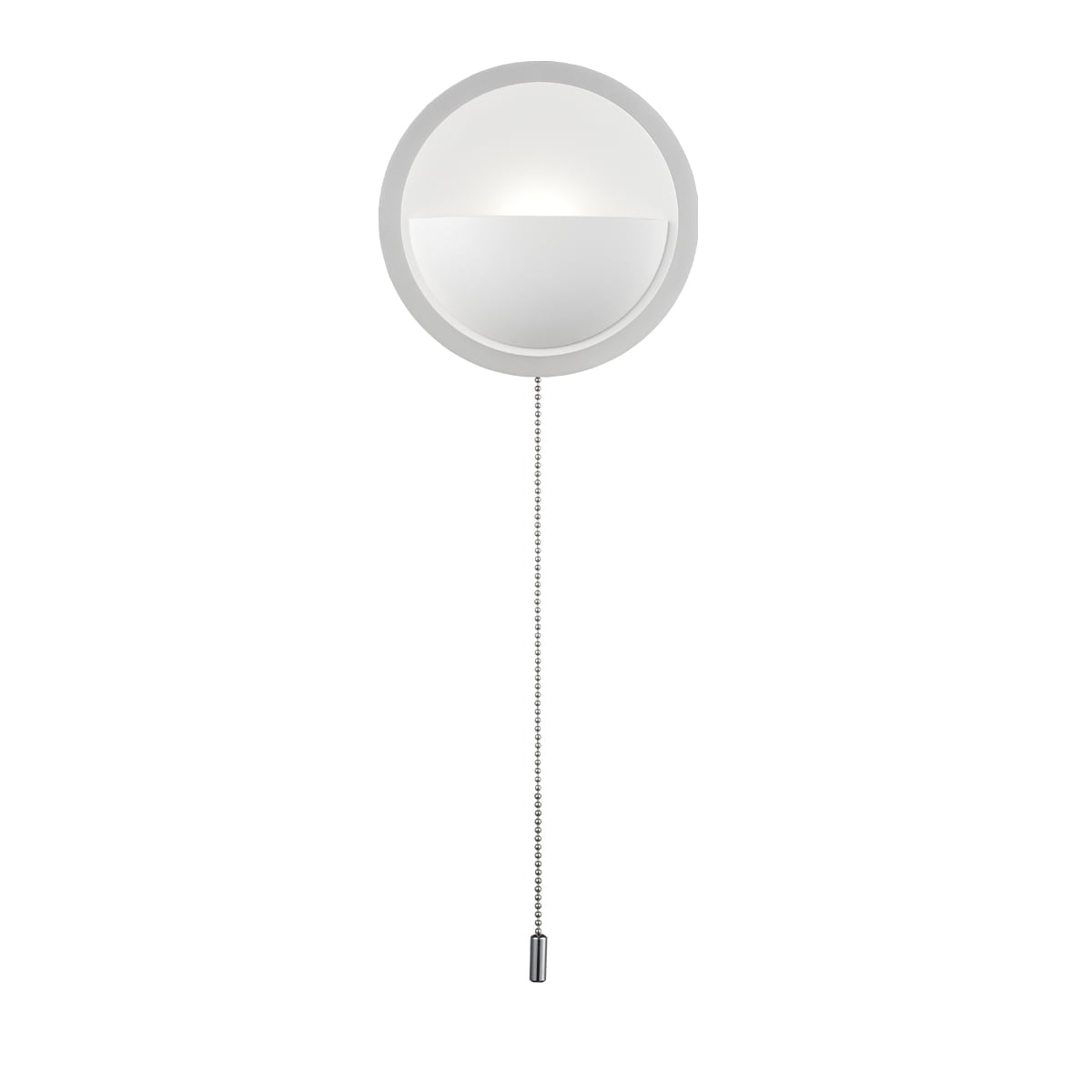 Claxy 5.9" White Round LED Wall Sconce with Pull Chain Switch - Walmart.com