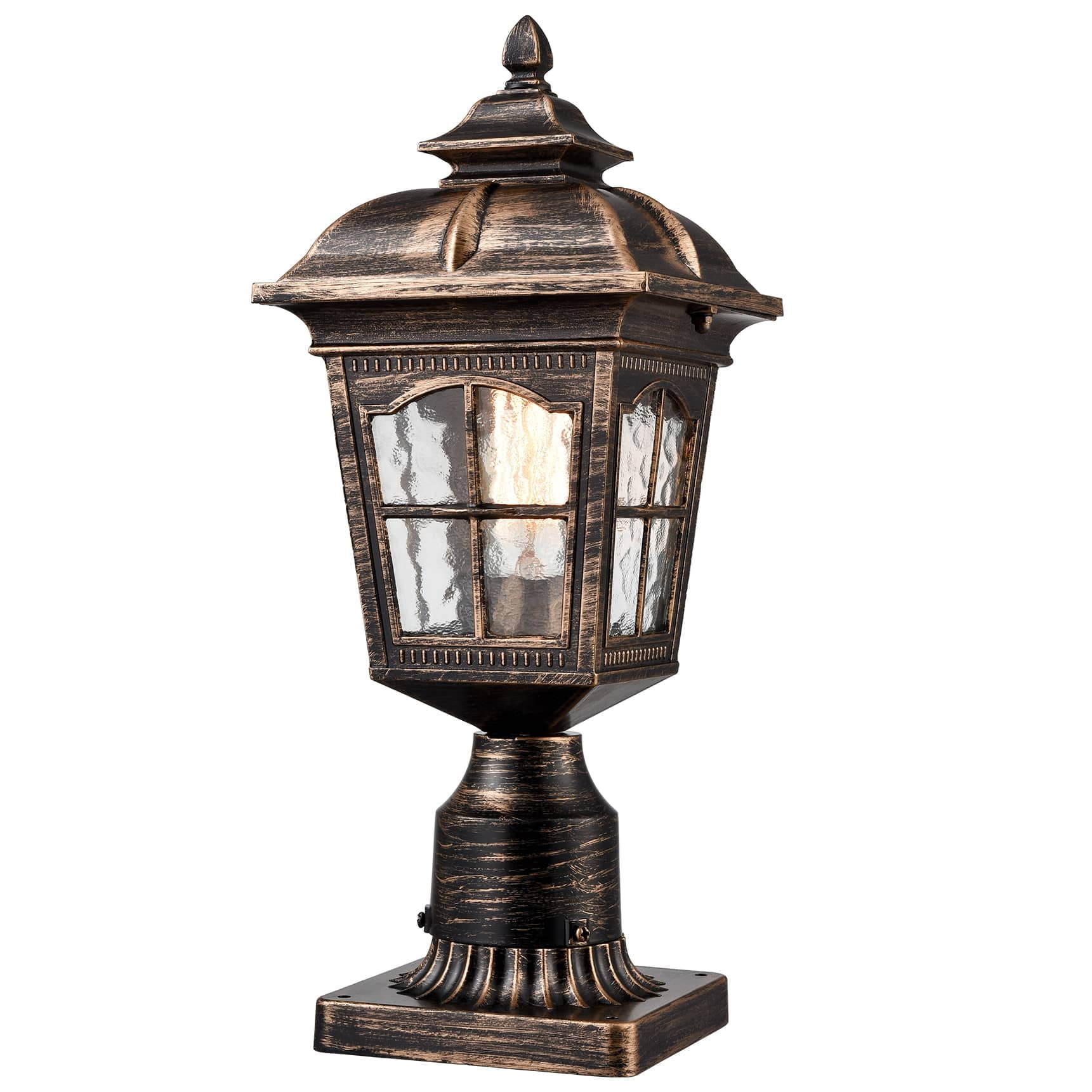 Claxy Bronze Outdoor Post Light Pillar Lantern with Pier Mount ...