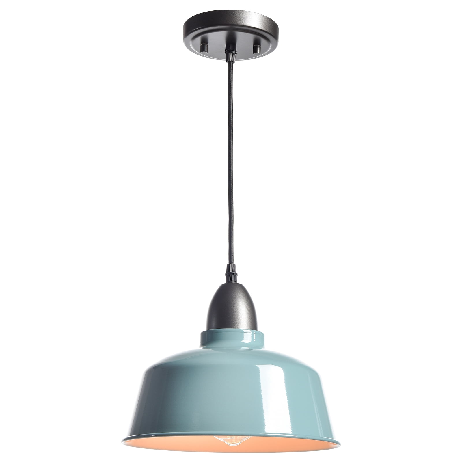Claxy Dark Grey Pendant Light with Light Blue Barn Shade - Walmart.com