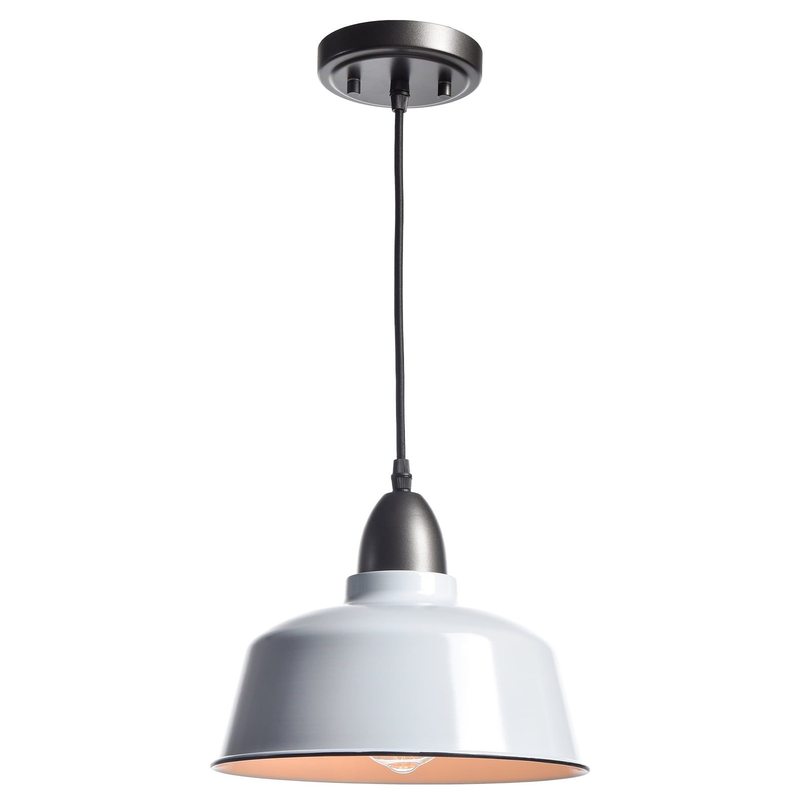 Claxy Dark Grey Pendant Light with White Barn Shade - Walmart.com