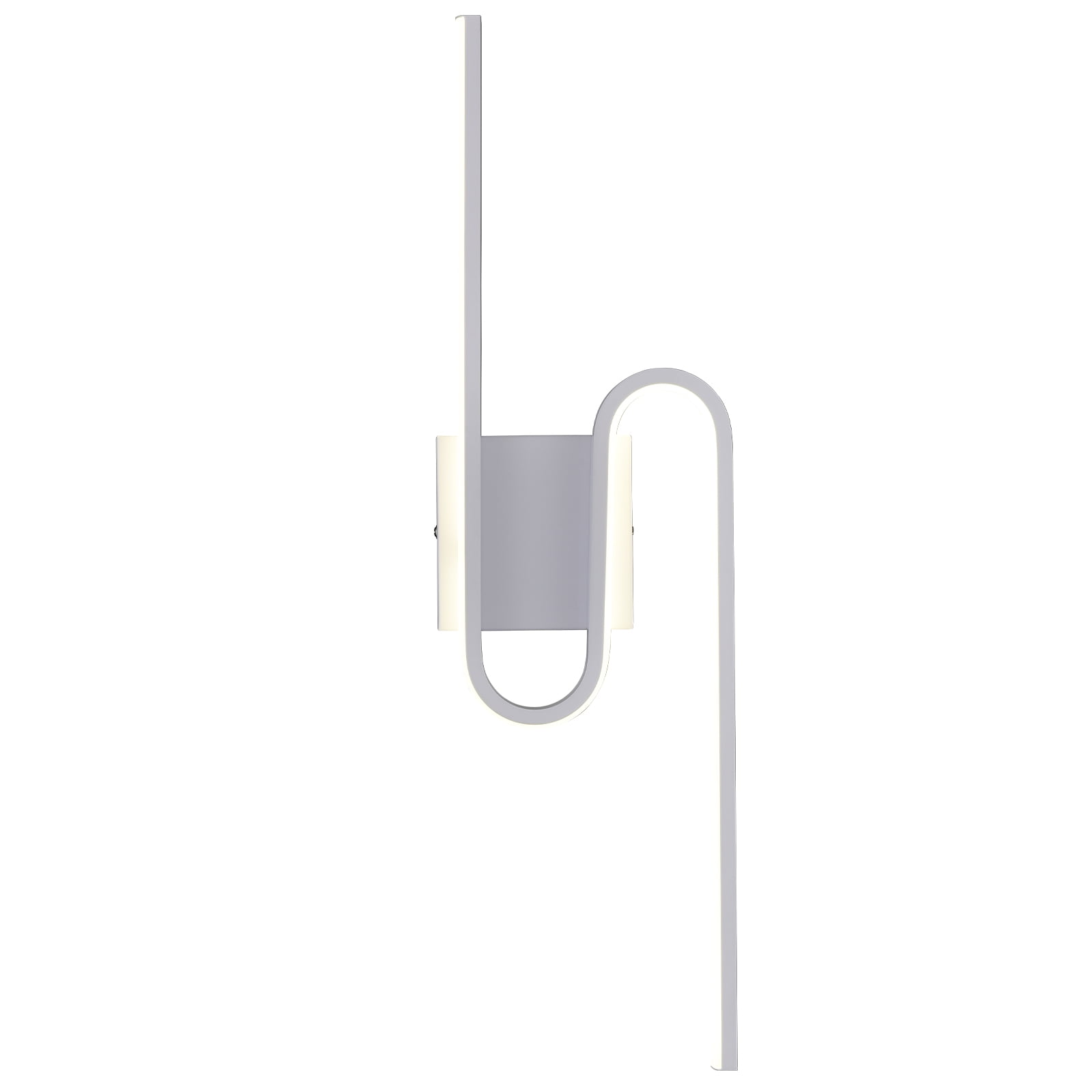 Claxy White LED Wall Sconce Curved Linear Wall Light - Walmart.com