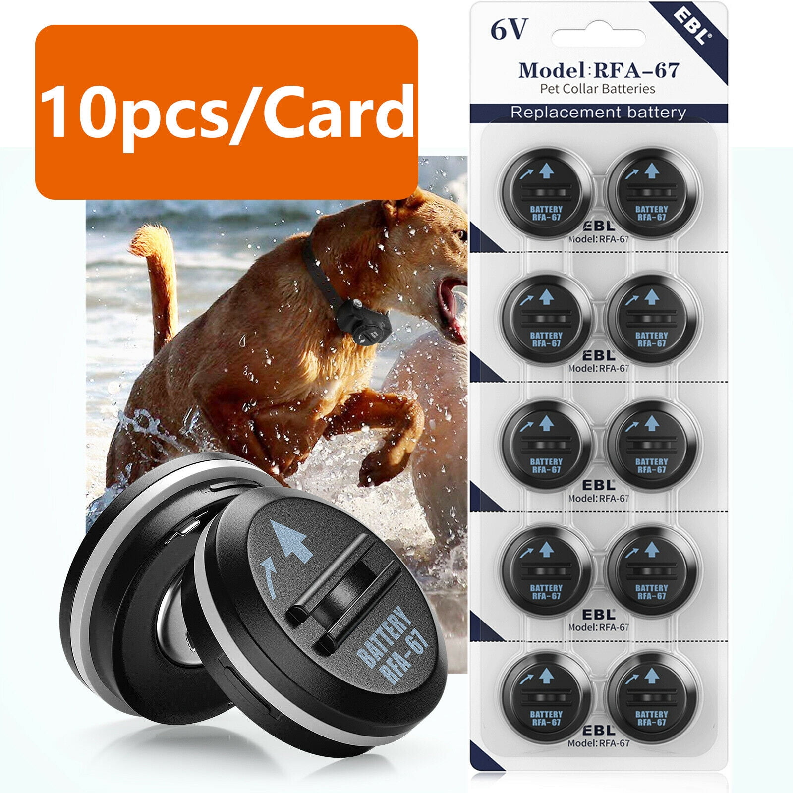 PetSafe 10-Pack RFA-67 6V Durable Replacement Batteries for Pet Dog ...