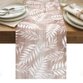 Clay Fronds Cotton Linen Table Runner Terracotta Sand Leaf Plant Canvas ...