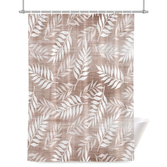 Clay Fronds Shower Curtains for Bathroom, Terracotta Sand Leaf Plant ...