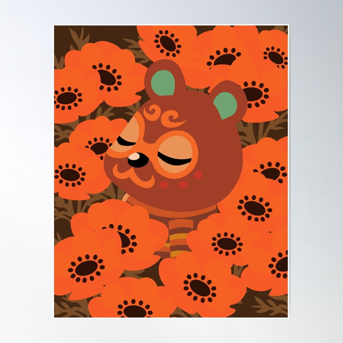 Clay In Orange Windflowers (Acnh) Poster Wall Art, Modern Wall Decor ...