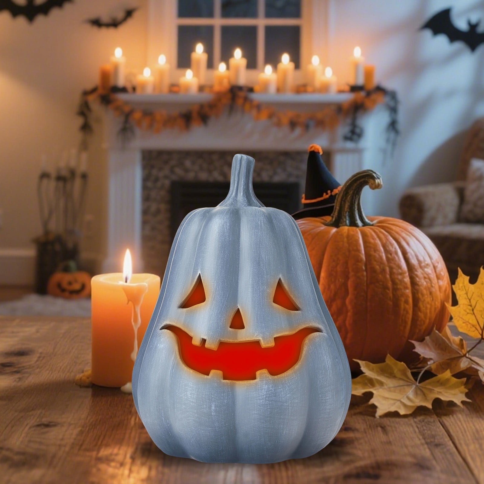 Clay Jack-o'-Lantern Tabletop Decor Hallowmas Handcrafted Terracotta ...