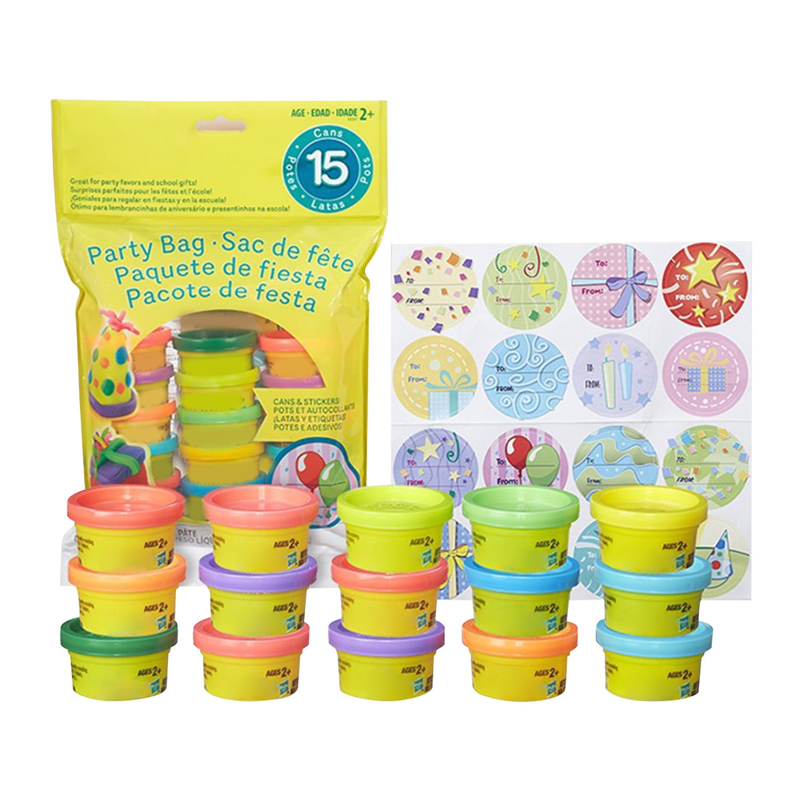 Clay for Kids 15 Pack, Kids Toys Modeling Compound, 1-Oz Cans Playdough ...